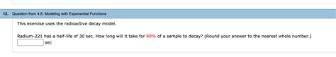 Solved Question From Modeling With Exponential Chegg