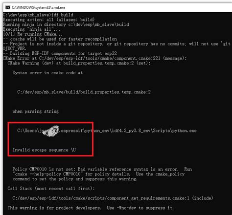 Invalid Escape Sequence O Idfgh 3564 · Issue 5512 · Espressifesp Idf · Github