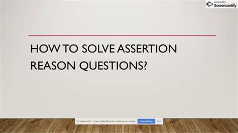 HOW TO SOLVE ASSERTION REASON QUESTION FOR AIIMS YouTube