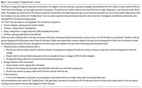 Case Example Of “enabling Choices” In Action Download Scientific Diagram