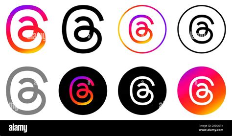 Threads logo set. Social media icons. Design can use for web and mobile app. Vector illustration ...