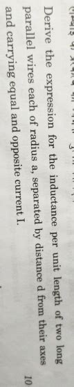 Solved Derive The Expression For The Inductance Per Unit