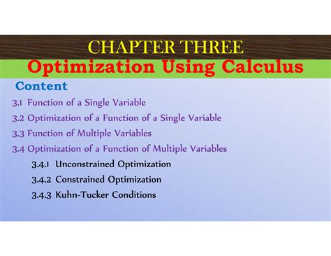 Chapter 3 Optimization Using Calculus Chapter Three Content 3 1 Function Of A Single