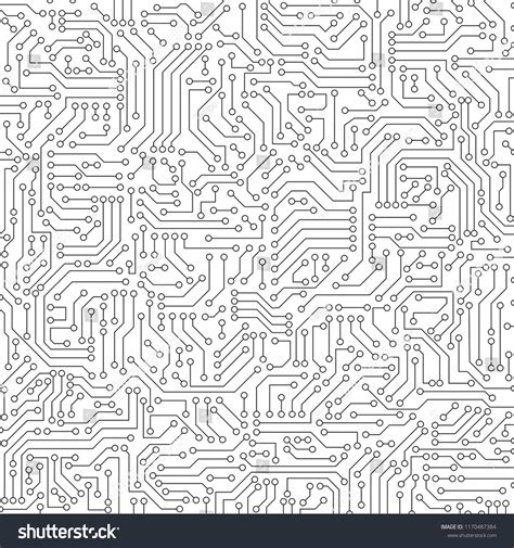 White Circuit Board Seamless Pattern Texture Stock Illustration