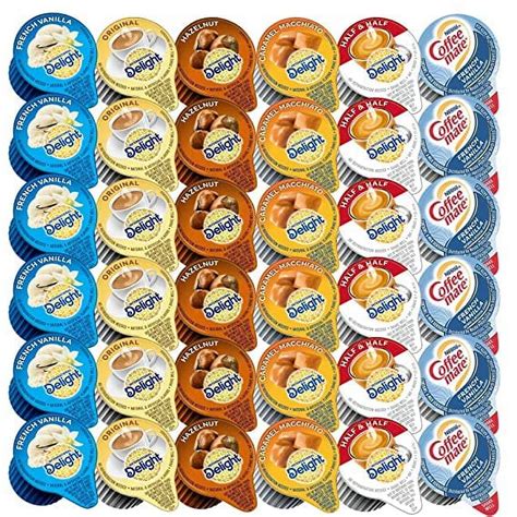 Coffee Creamer Singles Variety Pack Bulk Bundle 48 Ct Includes