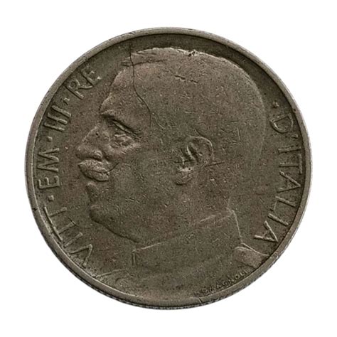 1920 Italy 50 Centesimi Coin Victor Emmanuel 3rd Reeded Edge
