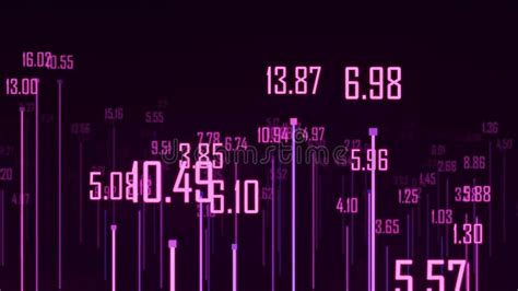 Glowing Pink And Purple Numbers Rise On Vertical Lines Like A Dynamic Financial Chart Abstract