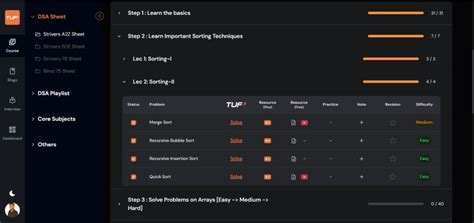 Dsa Sortingalgorithms Striversheet Learningdsa Codingjourney Vinay P