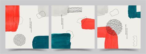 벡터 그림입니다 추상적인 현대미학 배경 소셜 미디어 템플릿 웹 배너디자인 벽 장식 현대 미술 프린트 수채화 그림 손으로 그린 아트워크 컬렉션 한 줄로에 대한 스톡 벡터 아트