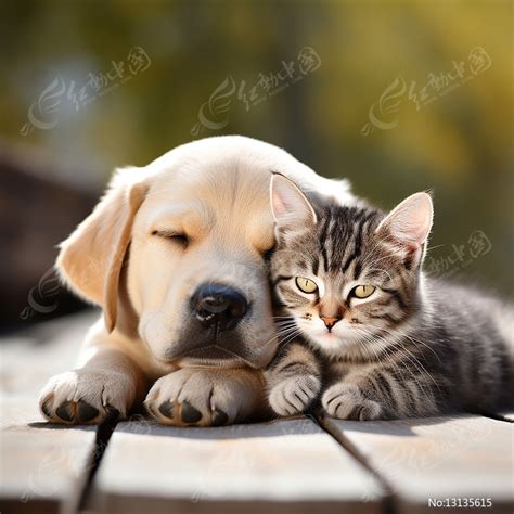 依偎在一起的猫和狗ai图片下载红动中国