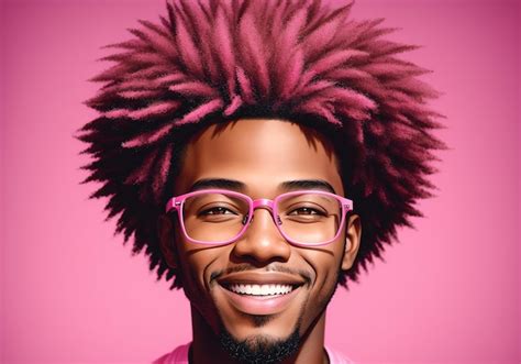 Premium Ai Image Portrait Of A Smiling African American Man With Afro
