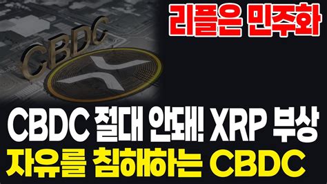 리플 Xrp Cbdc는 절대 안돼 Xrp의 부상 자유를 침해하는 Cbdc 리플은 민주화 리플코인 리플 코인 Youtube