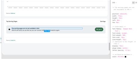 Unavailable Notice For Adsense Top Earning Pages Widget Issue Google Site Kit Wp