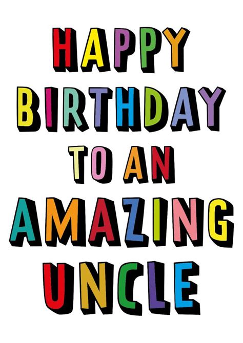 Colourful Birthday Card For Uncle Thortful