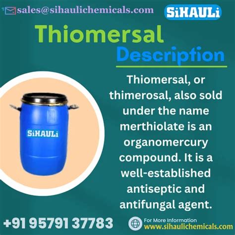 Thiomersal Thimerosal Manufacturers Suppliers Exporters From Vasai