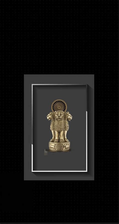 Gold Statue In Black Frame