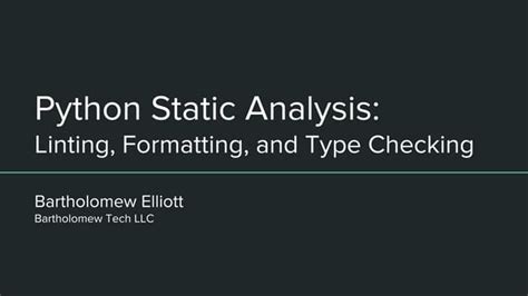 Python Static Analysis Tooling Pdf
