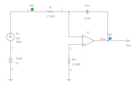 Inverting Integrator Multisim Live