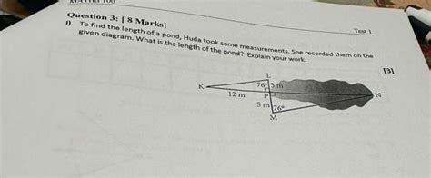 Solved Question 3 8 Marks 1 To Find The Length Of A