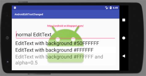 android er set background and alpha of edittext