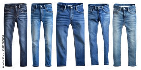 Various Styles Of Blue Jeans Displayed In A Retail Store Showcasing