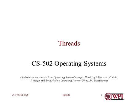 CS-502, Operating Systems Fall ppt download