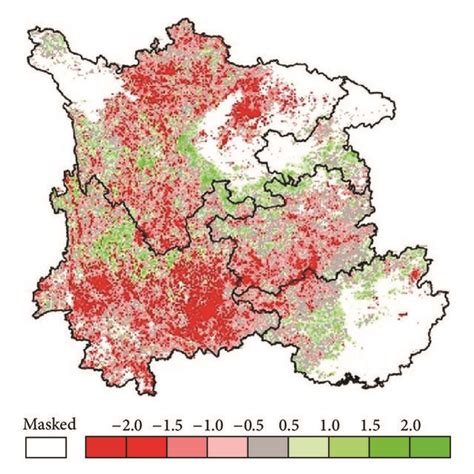 Spatial Distributions Of Standardized Anomalies A For Ndvi B For
