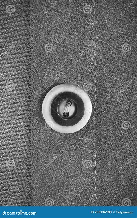 Button Sewn On Fabric Stock Photo Image Of Closeup 236936188