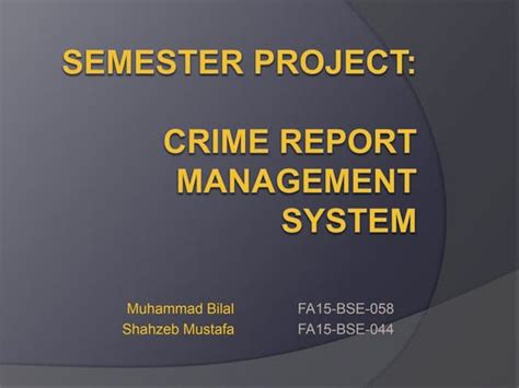Crime Record Management System Crms Ppt