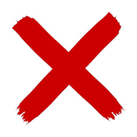 흰색 배경에 고립 된 브러시 획 크로스 X 벡터 일러스트 레이 션으로 그린 더러운 그런 지 손 프리미엄 벡터