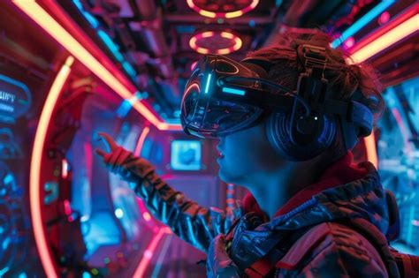 A Young Gamer Immersed In A Virtual Gaming World Premium Ai Generated