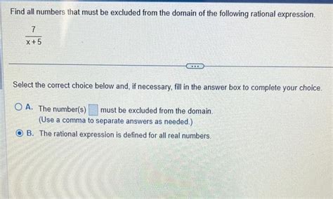 solved find all numbers that must be excluded from the