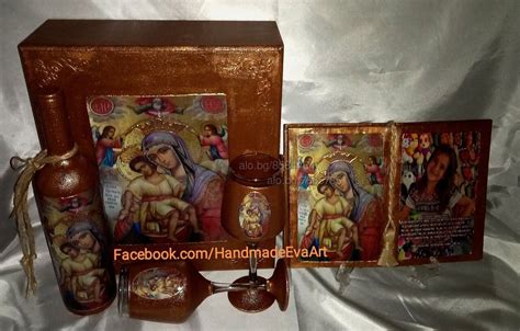 Подарък за Кръстница Книга с икона снимка личен поздрав Празнични украса Ръчно изра