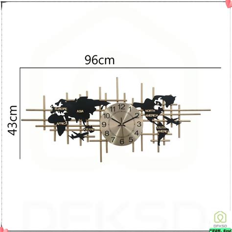 Dfksd Часы настенные Карта мирабесшумные настенные украшения 96x43 см купить по низкой