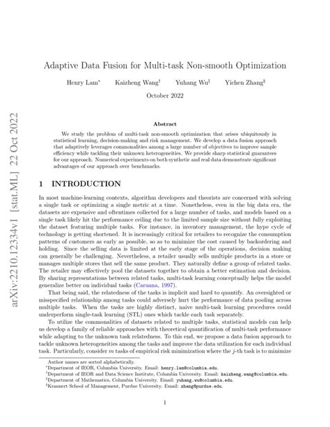 Adaptive Data Fusion For Multi Task Non Smooth Optimization Deepai