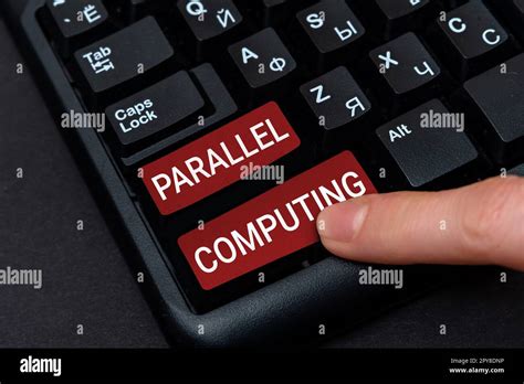 Hand Writing Sign Parallel Computing Business Approach Simultaneous Calculation By Means Of