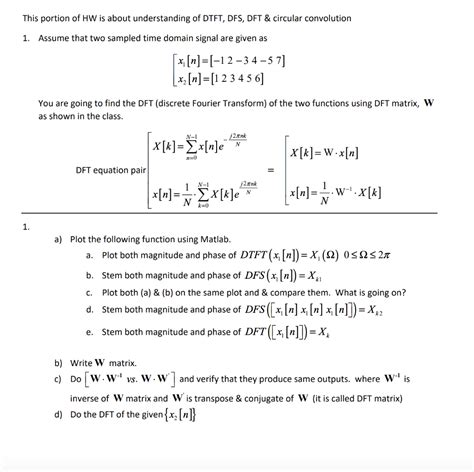This Portion Of Hw Is About Understanding Of Dtft Chegg Com