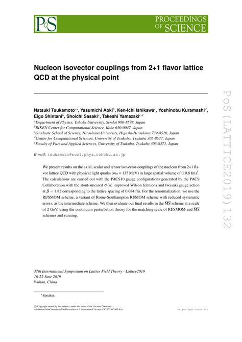 Pdf Nucleon Isovector Couplings From 21 Flavor Lattice Qcd At The