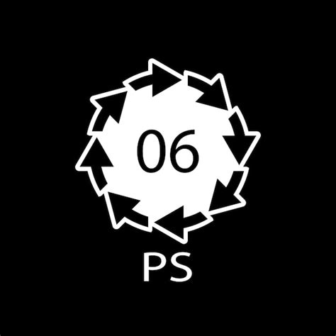 Premium Vector Ps 06 Recycling Code Symbol Plastic Recycling Vector Polystyrene Sign