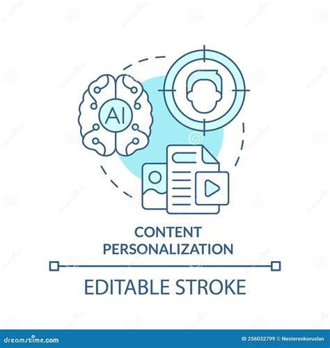 Content Personalization Blue Gradient Concept Icon Vector Illustration