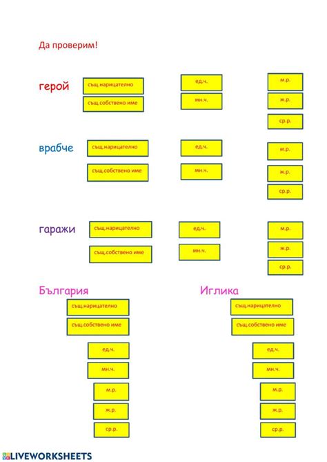 Съществителни имена Interactive Worksheet Live Worksheets