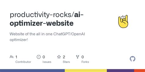Github Productivity Rocksai Optimizer Website Website Of The All In