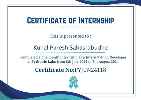 Kunal Sahasrabudhe On Linkedin Python Internship Learning Programming Tech Careergrowth