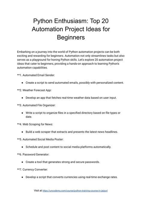 ppt python enthusiasm top 20 automation project ideas for beginners