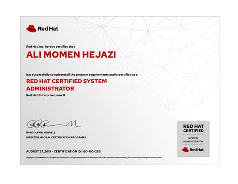 Ali Momen Hejazi On Linkedin Renewed My Red Hat Rhcsa Certificate