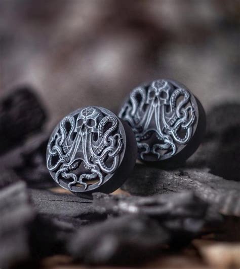 Handmade Satanic Octopus Ear Plugs 3d Printed Gauges Etsy