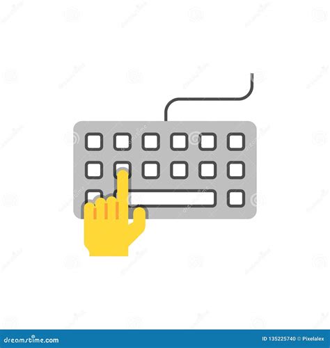 Hand Typing On Keyboard Flat Stock Vector Illustration Of Flat