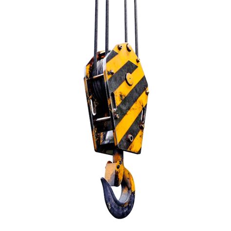 흰색 배경에 3d 크레인 후크 프리미엄 사진