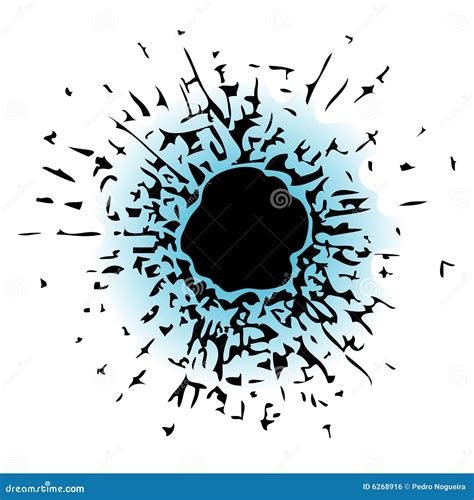 Glass Impact Bullet Hole Stock Vector Illustration Of Projectile