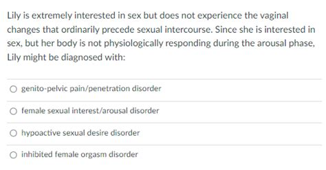 Lily Is Extremely Interested In Sex But Does Not Chegg Com